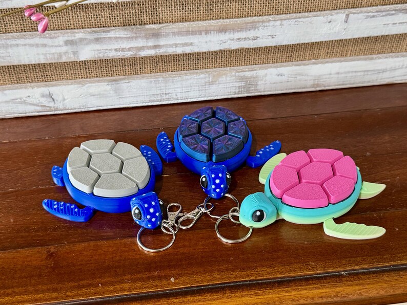 Sea Turtle Fidget Clicker - Tactile Clicking Toy - Turtle Keychain - Etsy
