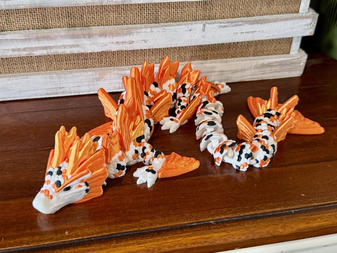 3D Printed Koi Fish Dragon Articulated Dragon Toy Fantasy Decor Koi ...
