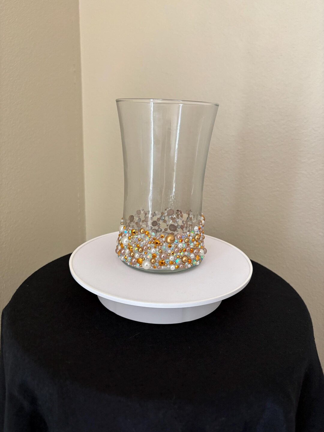 Sand Dipped Gold Bedazzled Flower Vase - Etsy