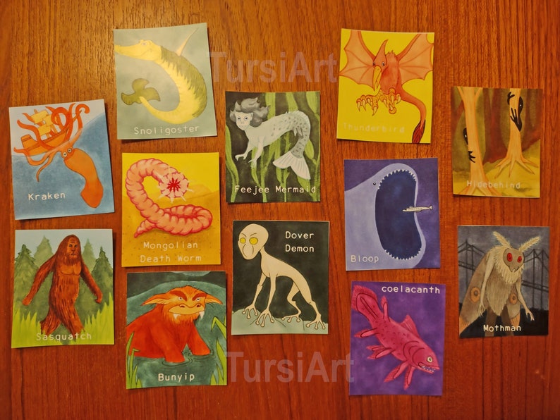 Creepy Cute Cryptids 12 Sticker Set. Weatherproof and - Etsy