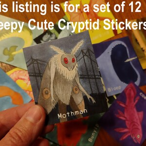 Creepy Cute Cryptids 12 Sticker Set. Weatherproof and Dishwasher Safe ...