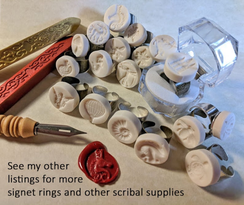 Pegasus Wax Seal Signet Ring Handmade Vitrified Porcelain in | Etsy