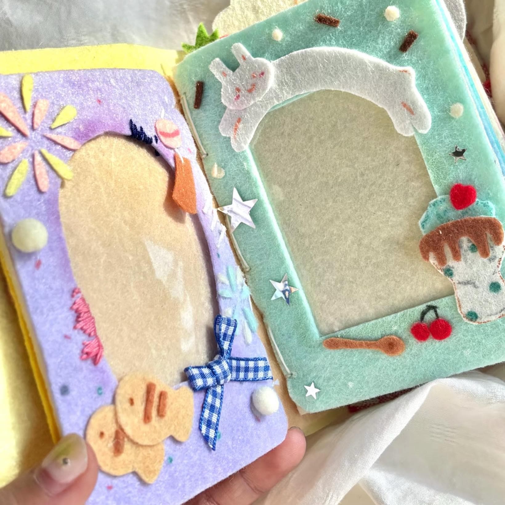 Kawaii Felt Photo Album | Handmade Scrapbook With Cat & Sweets | Gift ...
