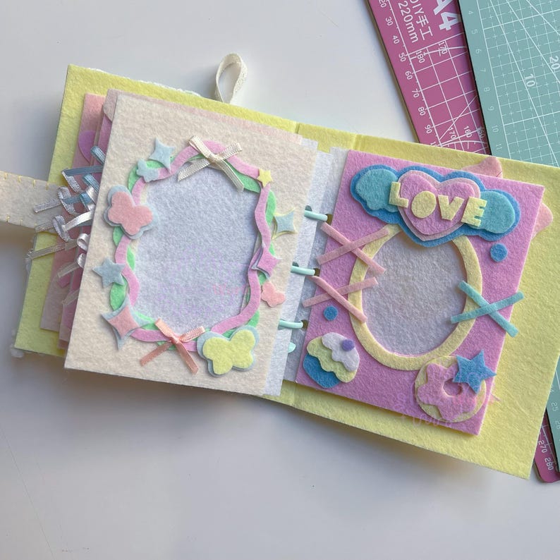 Handmade Felt Photo Album: Pastel Scrapbook, Custom Cover - Etsy