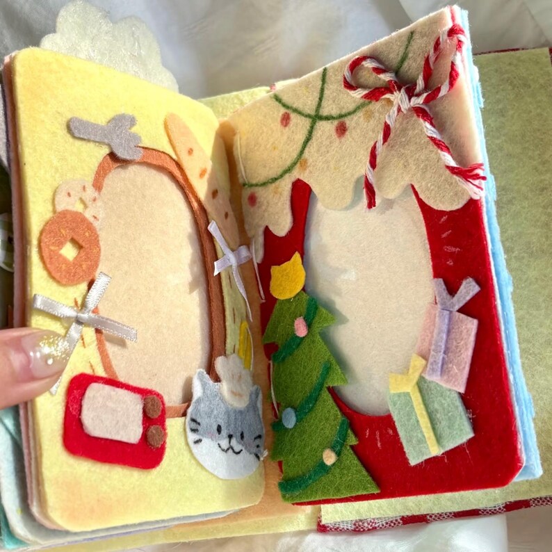 Kawaii Felt Photo Album | Handmade Scrapbook With Cat & Sweets | Gift ...
