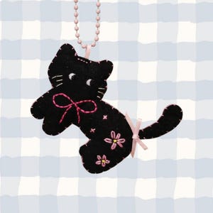 Felt Cat Keychain: Handmade Pastel Animal Key Ring - Etsy
