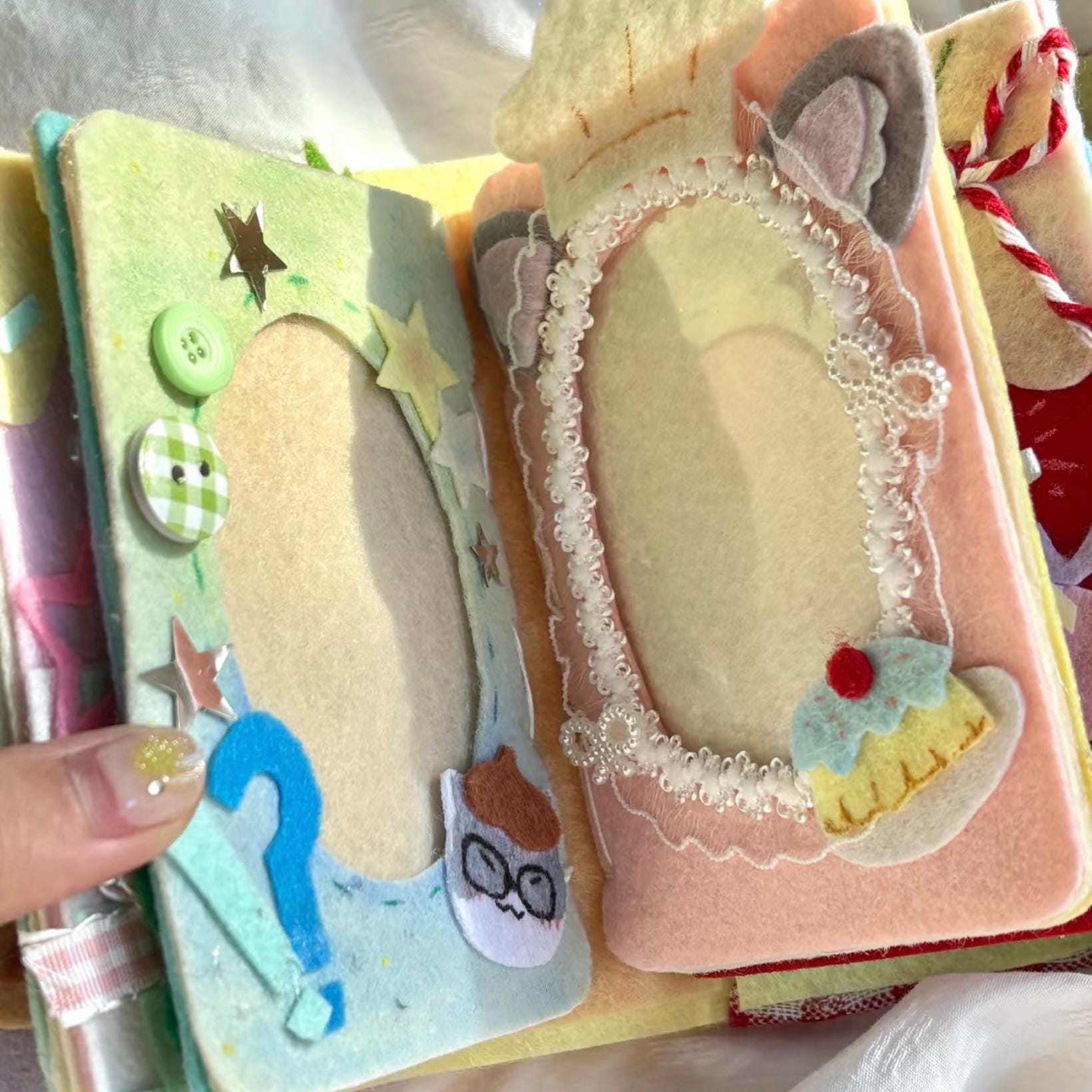Kawaii Felt Photo Album | Handmade Scrapbook With Cat & Sweets | Gift ...