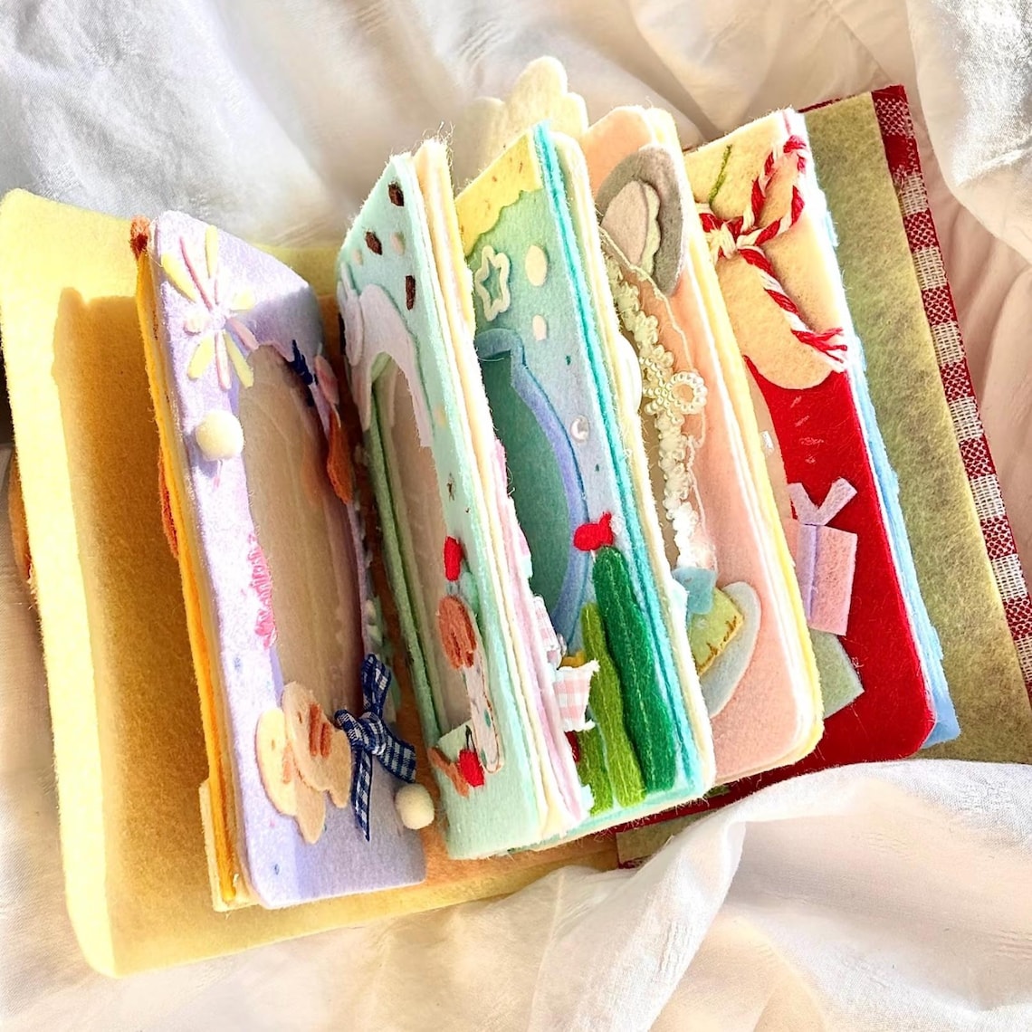Kawaii Felt Photo Album | Handmade Scrapbook With Cat & Sweets | Gift ...