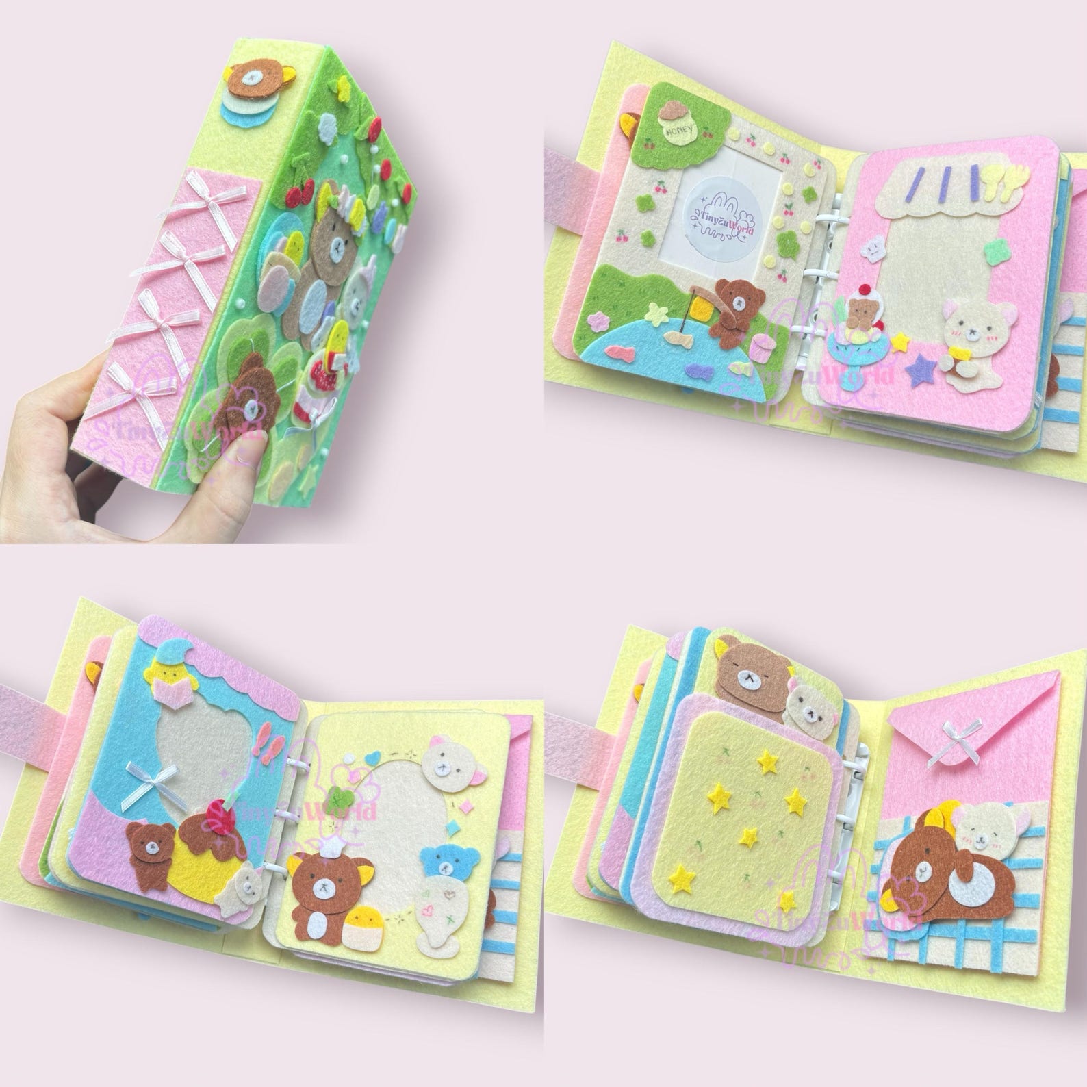 Kawaii Bear Felt Photo Album: Handmade Scrapbook Gift - Etsy