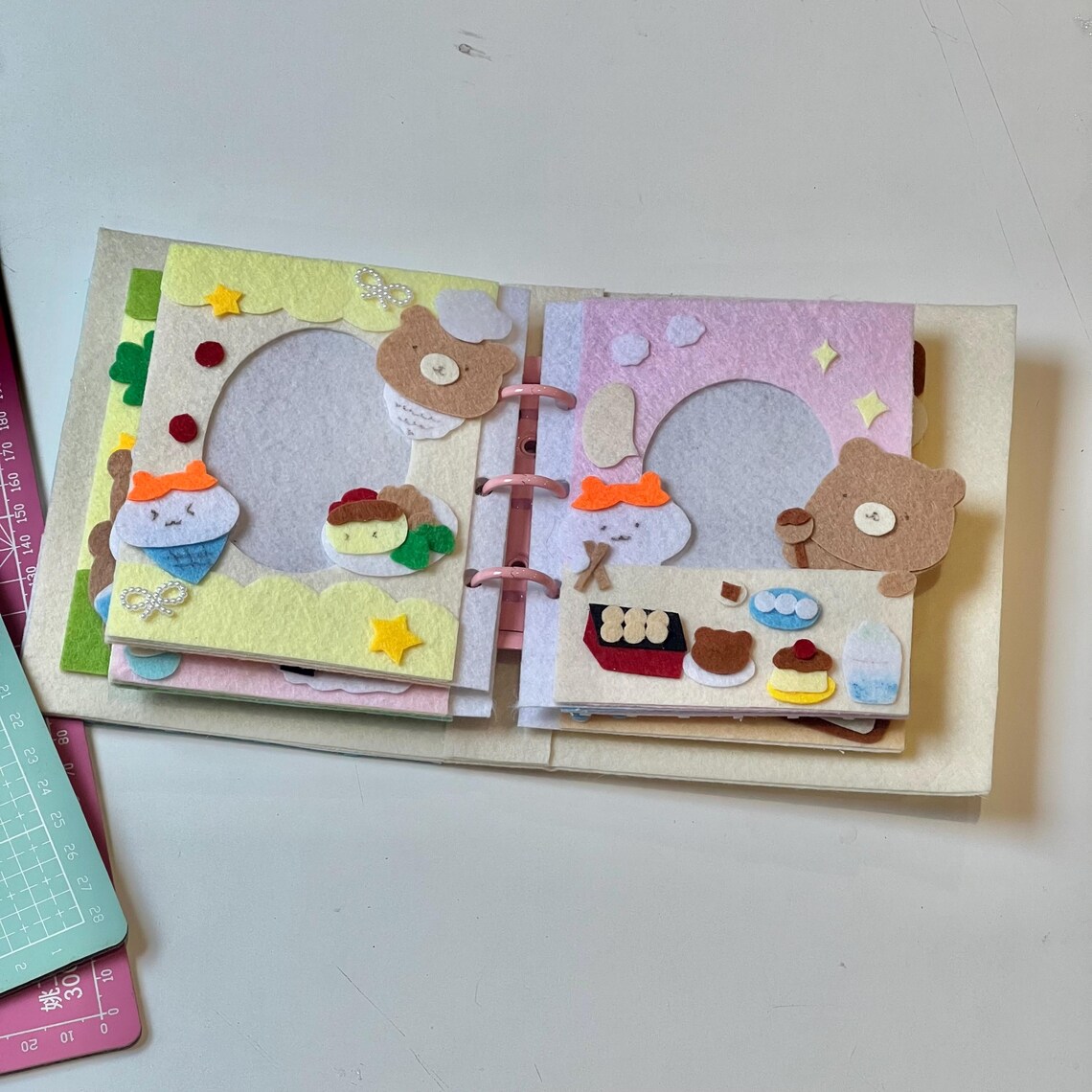 Kawaii Bear Couple Felt Album – Handmade Memory Book, Cooking Theme - Etsy