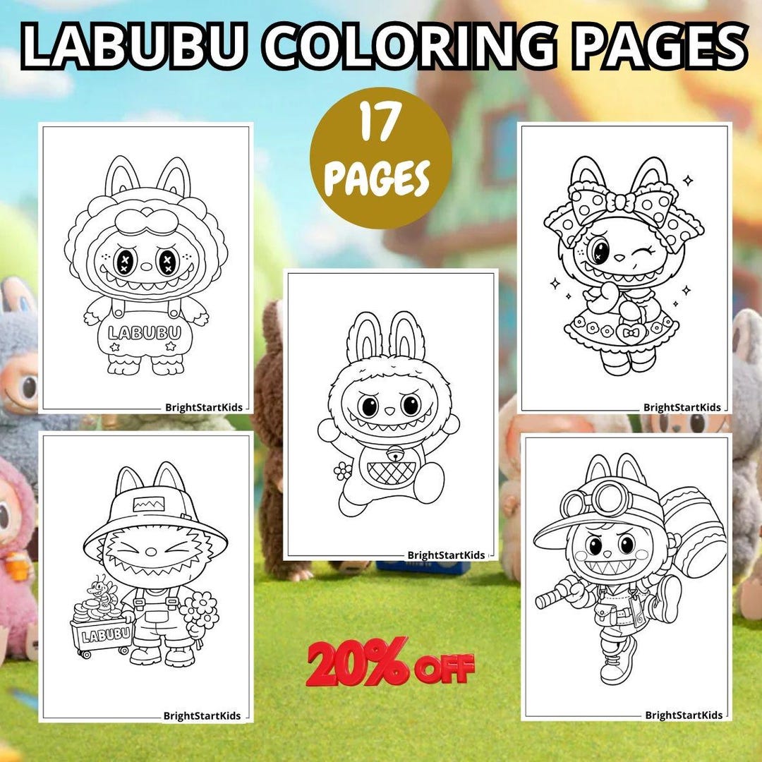 Labubu Coloring Pages: Fun Printable Characters for Kids (PDF Download ...