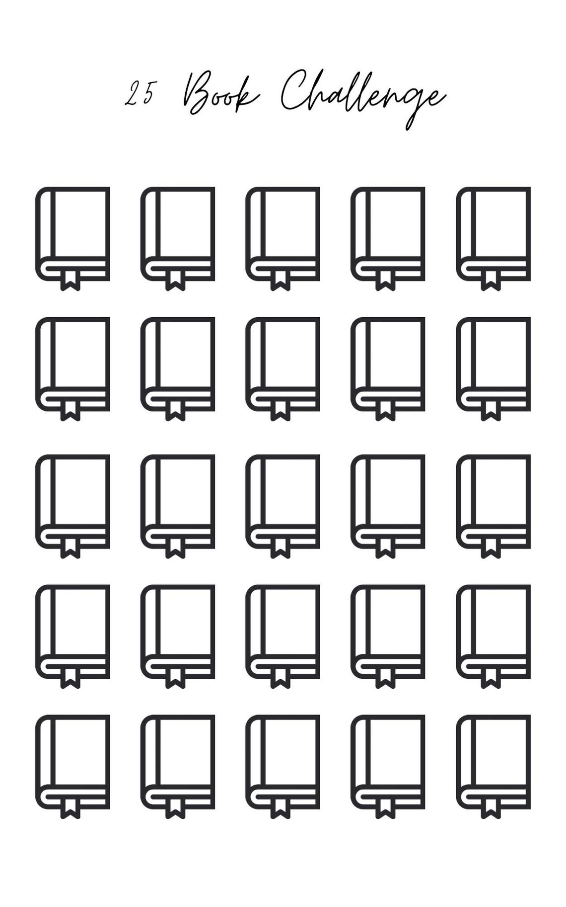 25 Book Challenge Tracker – Digital Download - Etsy