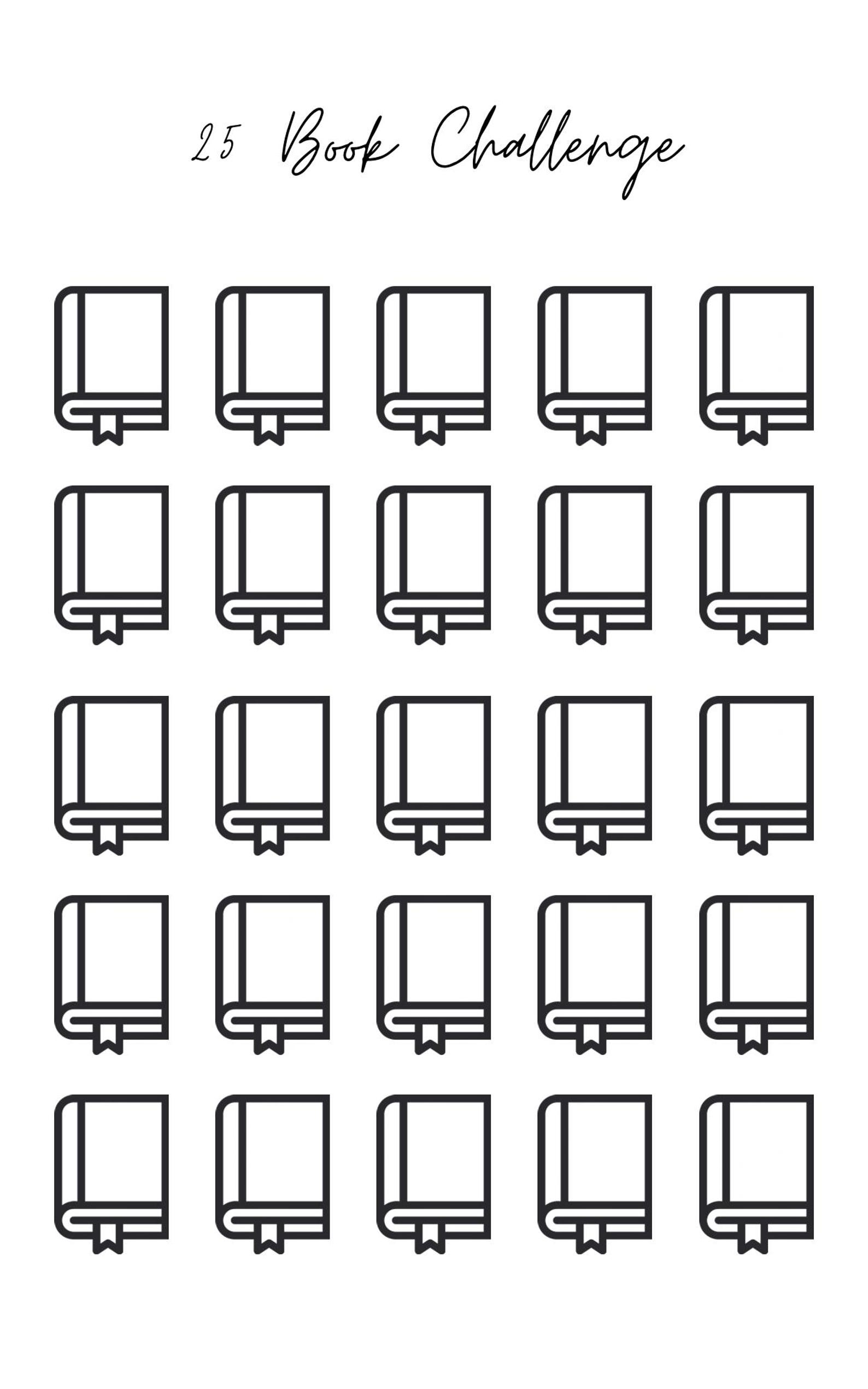 25 Book Challenge Tracker – Digital Download - Etsy