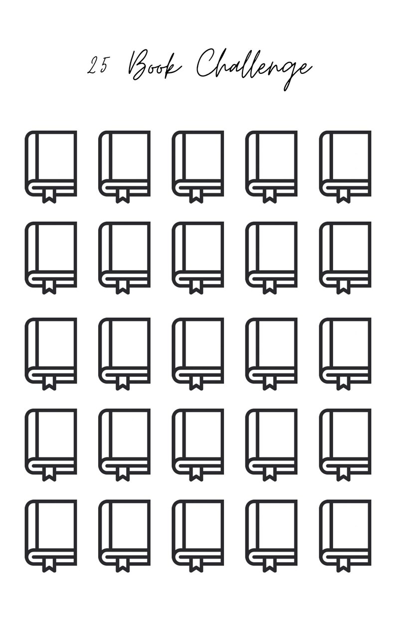 25 Book Challenge Tracker – Digital Download - Etsy