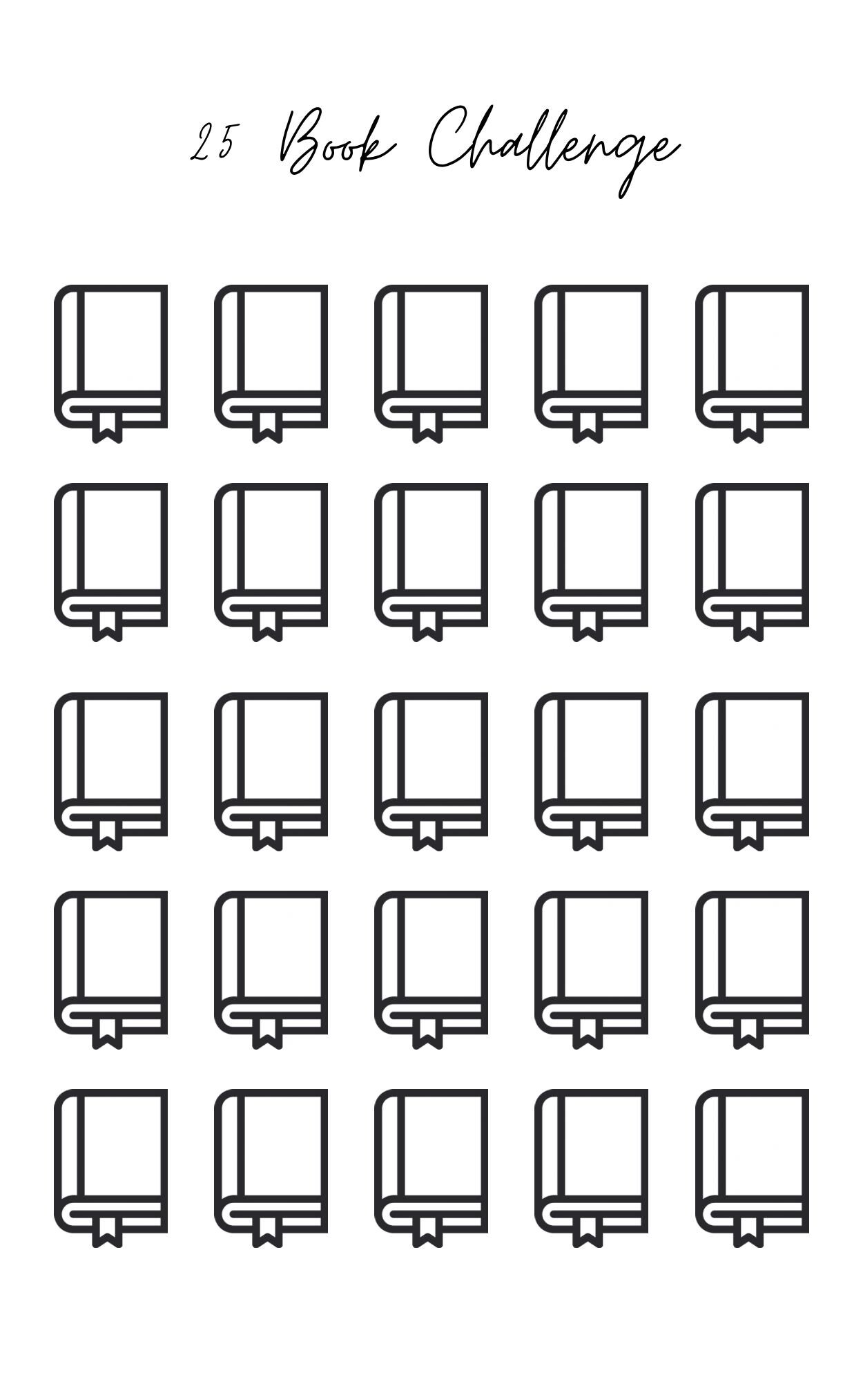 25 Book Challenge Tracker – Digital Download - Etsy