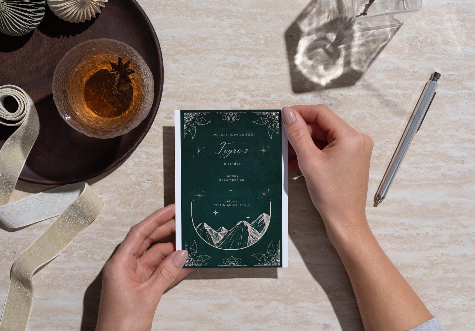 Acotar-inspired Birthday Invitation | Velaris Night Court Theme ...