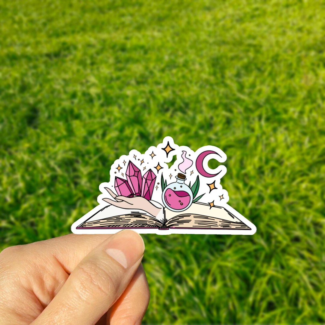 Pink Arcane Book Sticker, Arcane Sticker, Witchy Sticker, Bookish ...