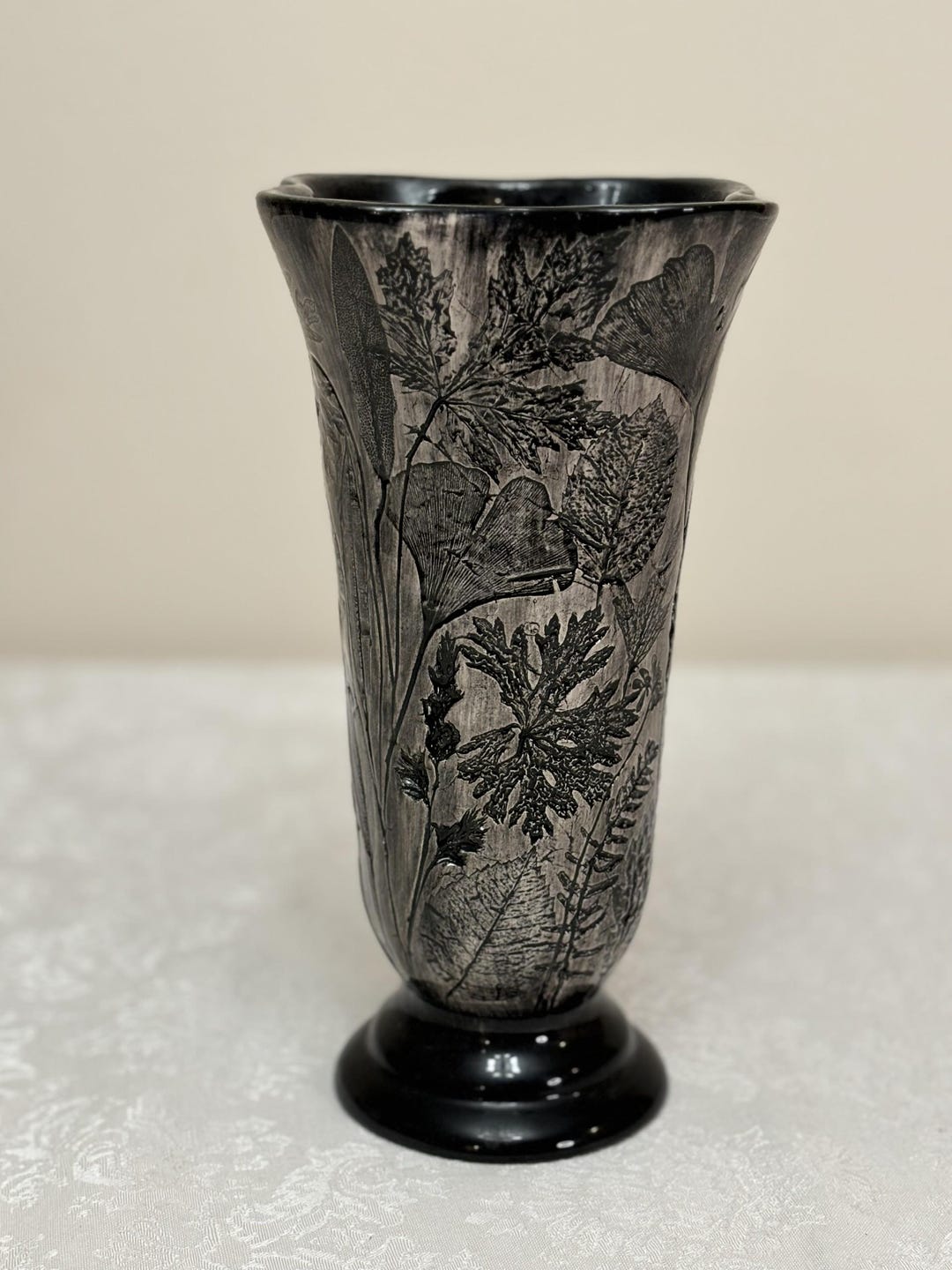 Vintage Signed Fred Devlin Vase Black, Gray and Beige - Etsy