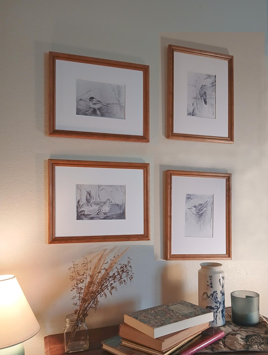 Backyard Birds Art Prints Set of 4: Chickadee, Nuthatch, Gray Catbird ...