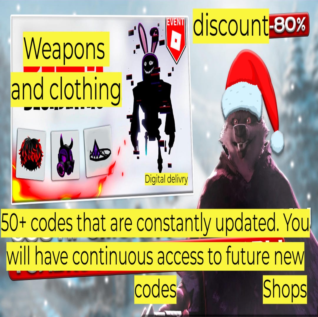 Roblox Game Code 50 Code SKINS WEAPON Fast Digital Delivery - Etsy