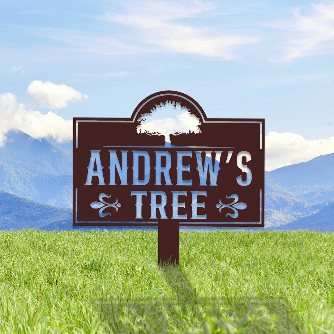 Custom Memorial Tree Sign With Stake,personalized Tree Metal Garden ...