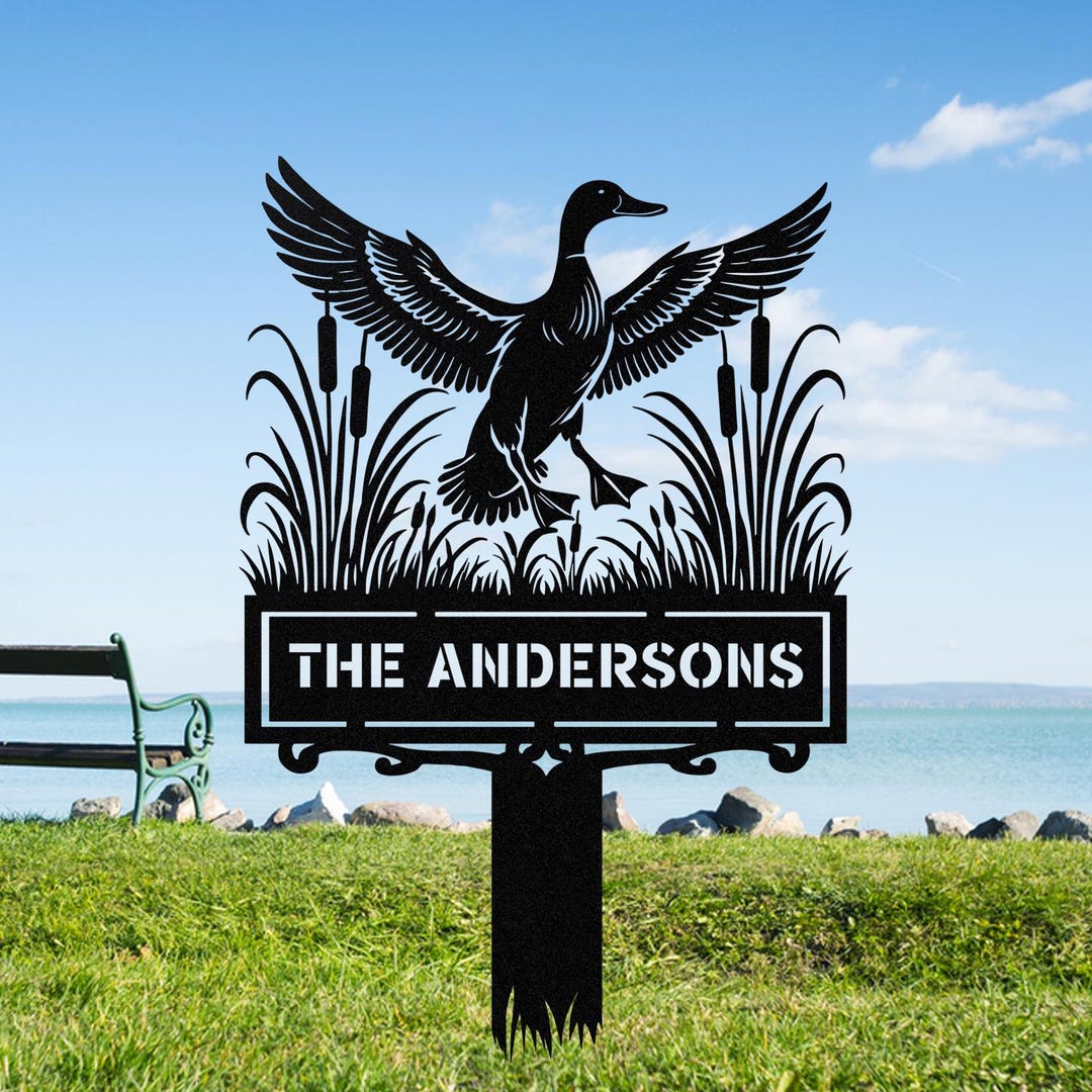 Custom Mallard Duck Metal Yard Stake, Personalized Duck Hunting Stake ...