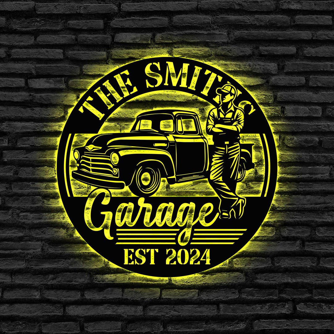 Custom Metal Workshop Sign, Dad Gift, Custom Garage Sign, Personalized ...