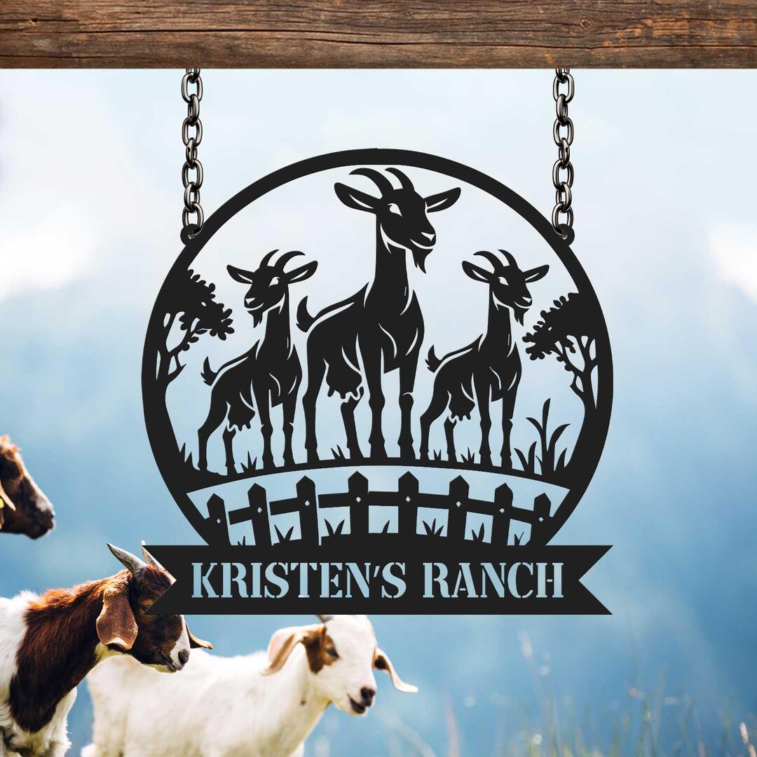 Custom Goat Metal Sign, Goat Metal Wall Art, Goat Farm Sign ...