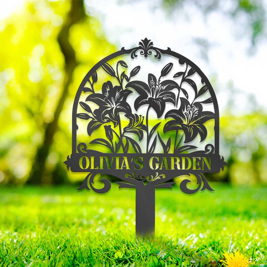 Custom Lilies Flower Stake, Lily Garden Sign, Metal Lily Sign, Flower ...