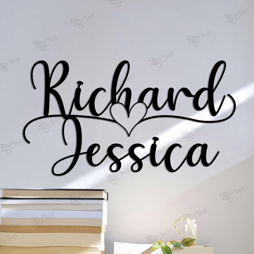 Custom Couple Name Sign,personalized Couples Wall Sign,romantic Name ...