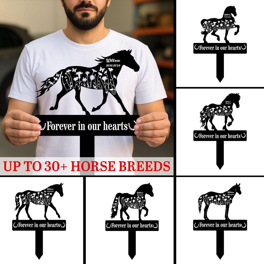 Custom Horse Memorial Sign, Horse Lover Gift,horse Loss Gift , Horse ...