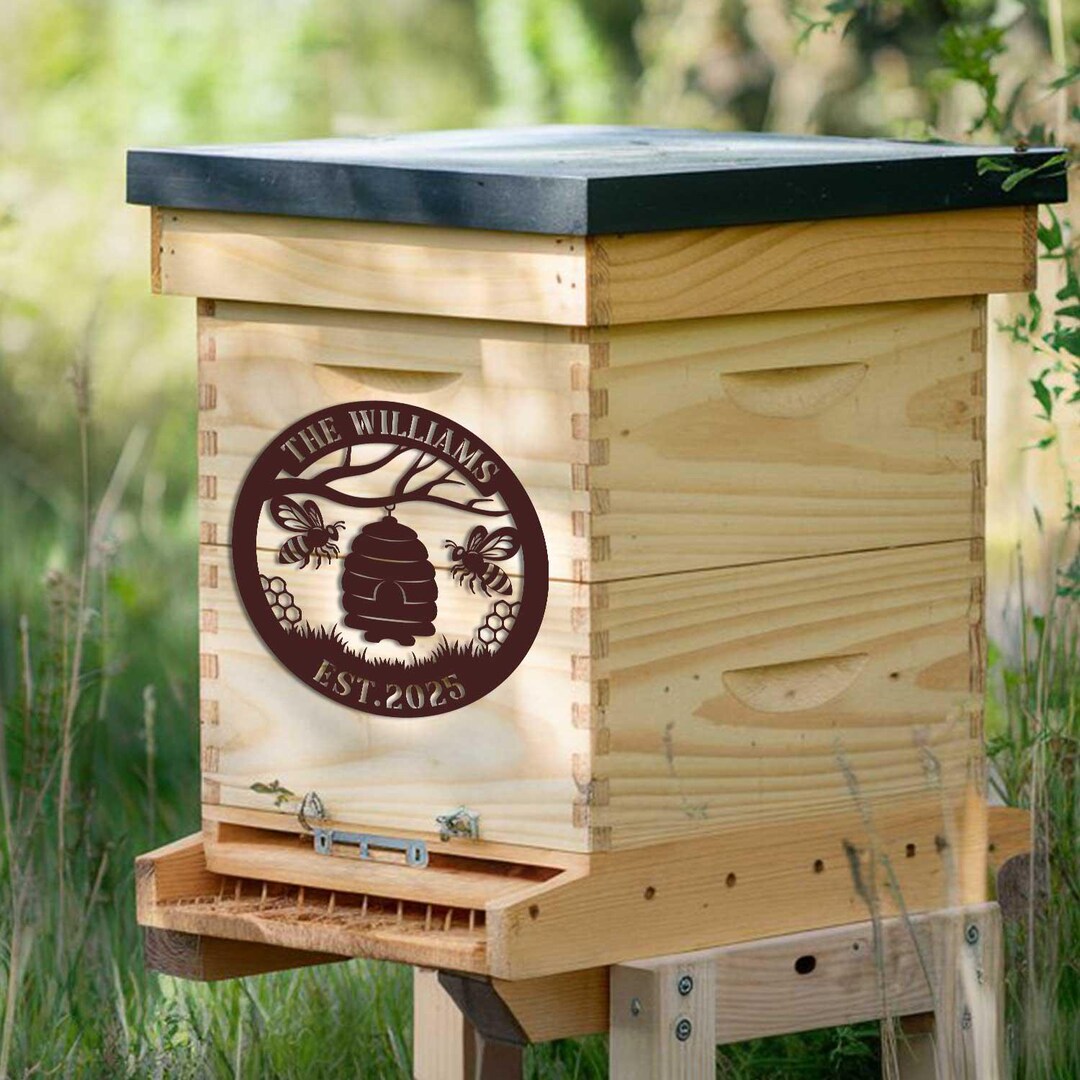 Personalized Beekeeping Sign - Custom Metal Bee Hive Plaque- Custom Bee ...