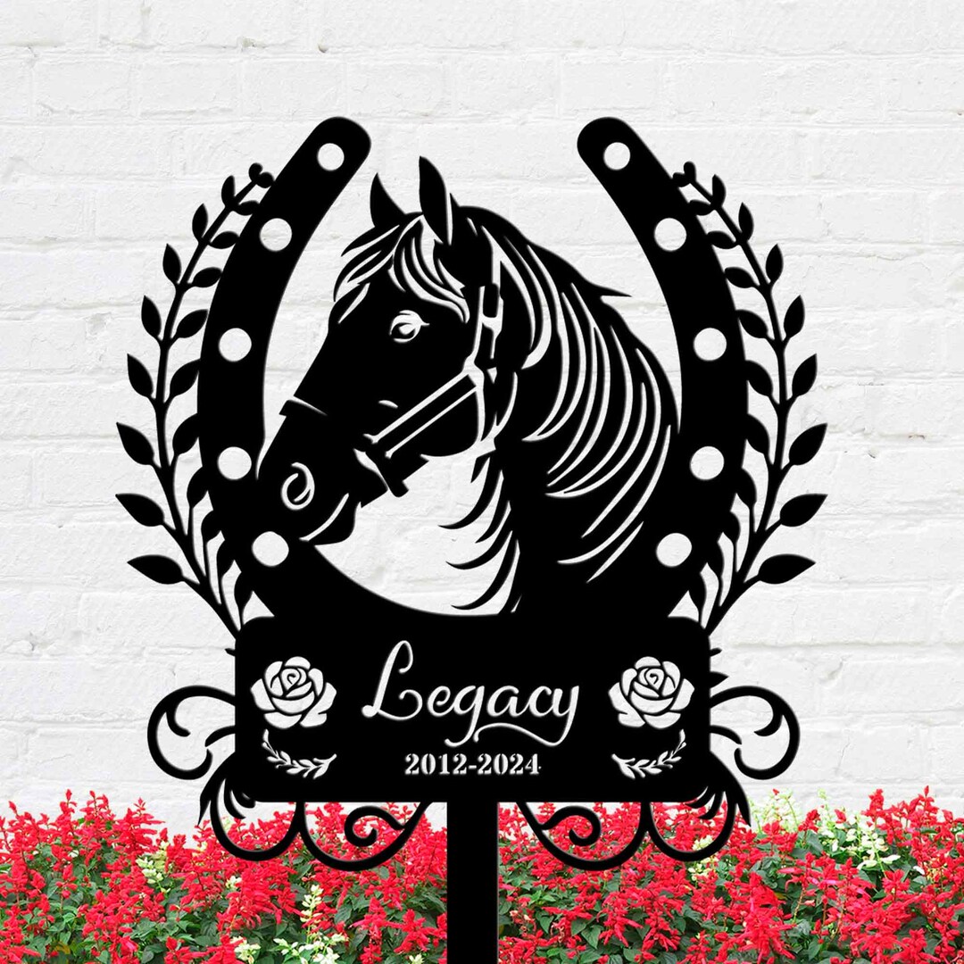Custom Horse Memorial Metal Sign With Stake, Horse Grave Marker, Pet ...