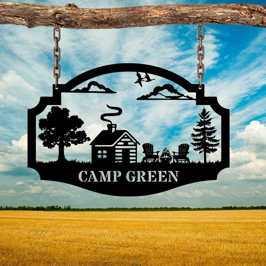 Custom Cabin Metal Sign, Personalized Camping Decor - Etsy Hong Kong