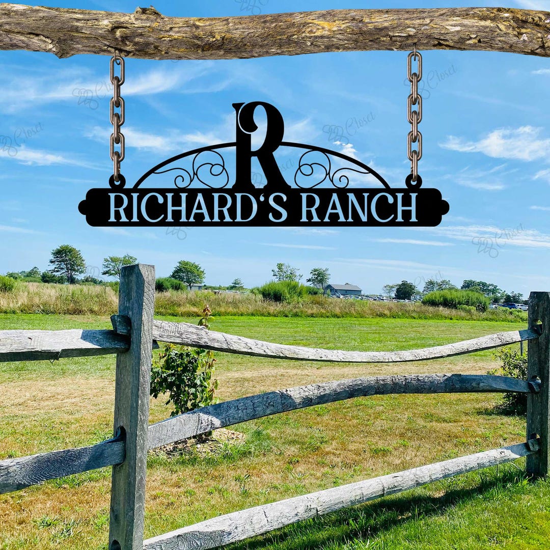Personalized Ranch Name Sign, Farmhouse Metal Sign,metal Ranch Name ...