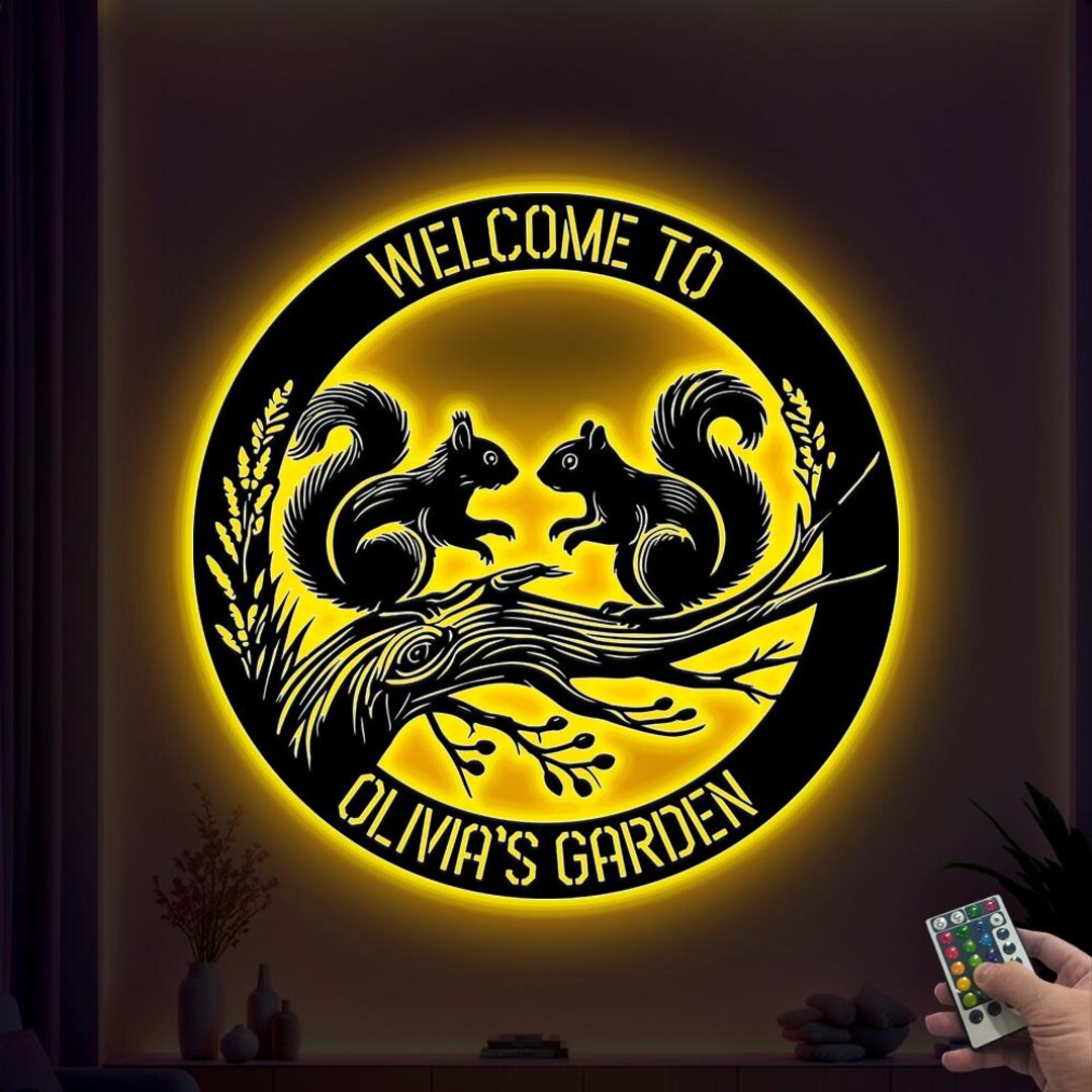 Personalized Squirrel Metal Sign, Squirrel Farm, Squirrel Sign ...