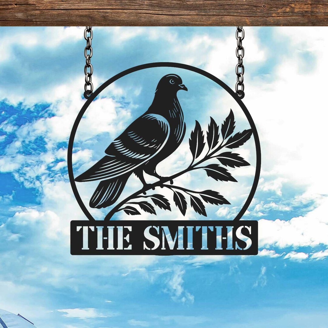 Custom Pigeon Peace Bird Metal Wall Art LED Light, Personalized Dove ...