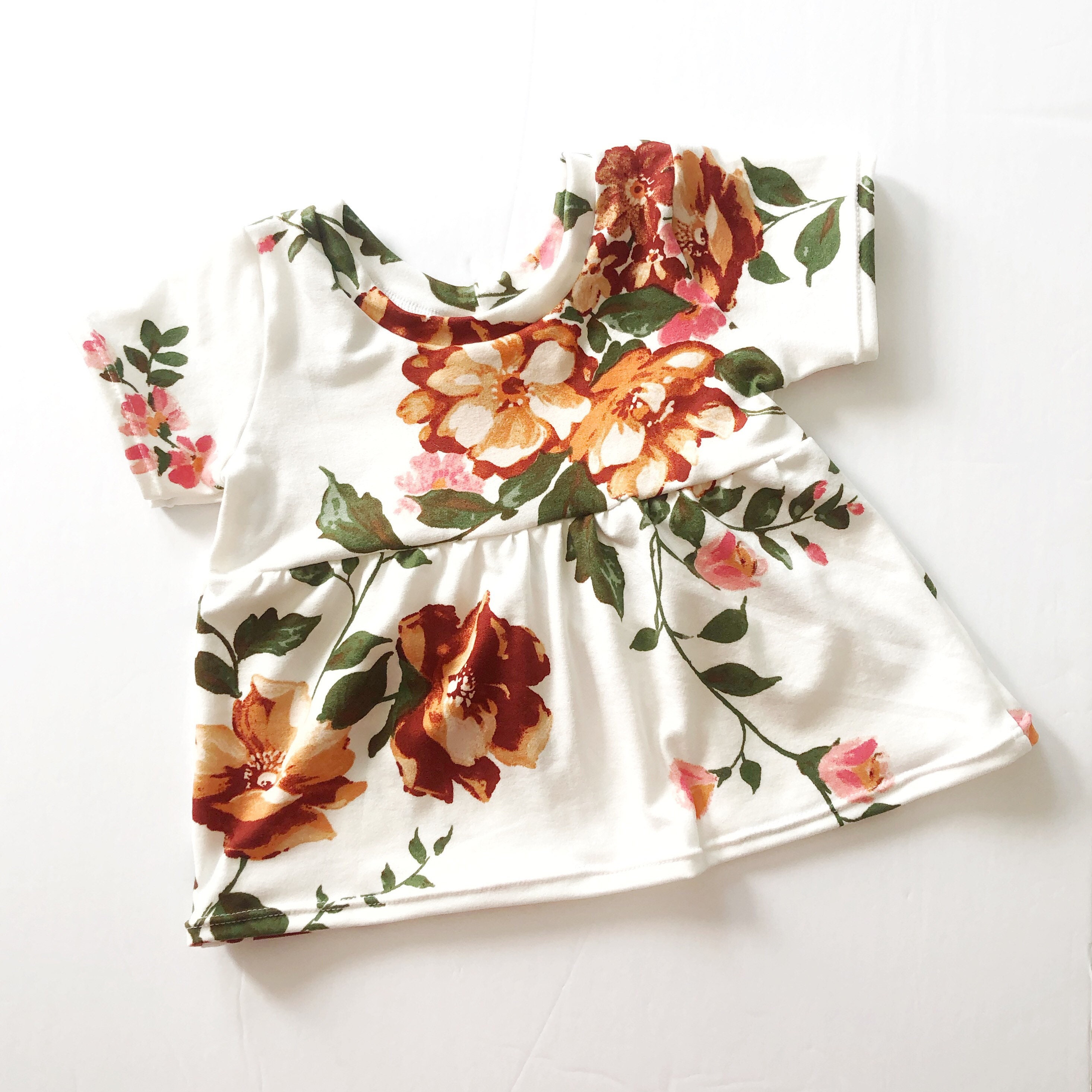 Floral Peplum Top Girls Top Girls Peplum Top Baby Top | Etsy