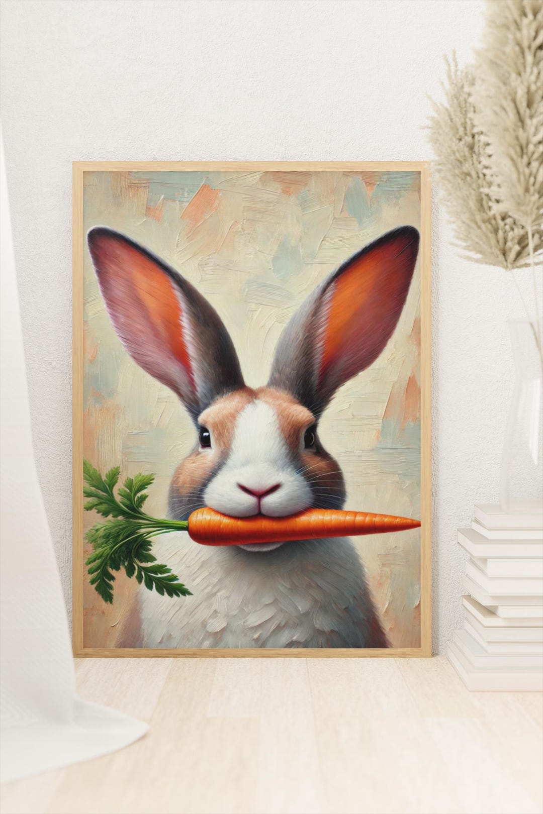 Easter Bunny Print Cute Easter Bunny Neutral Spring Flower Easter Bunny ...