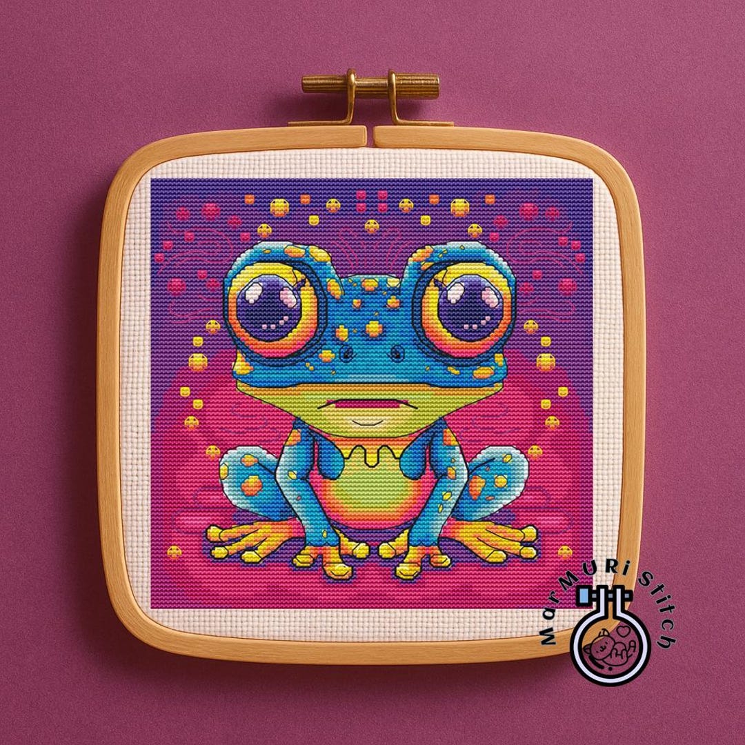Hypno Frog Cross Stitch Pattern - Etsy