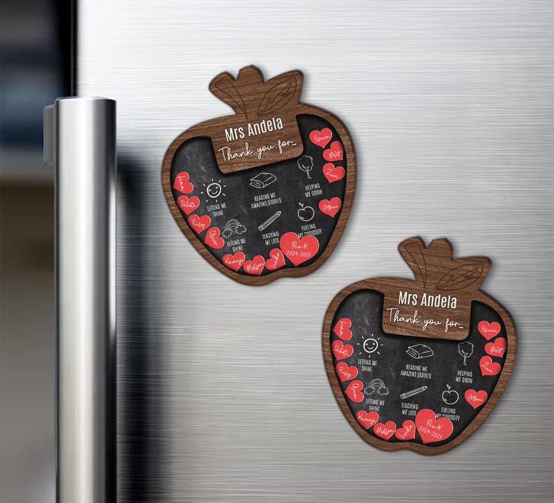 Teacher Thank You Fridge Magnet, Teacher & Student's Names Magnets ...