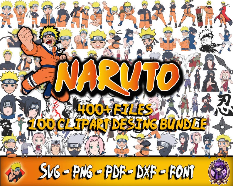 Paquete de SVG, PNG, Dxf, Eps de Naruto, archivos de corte, Cricut, silueta, svg de cumpleaños ...