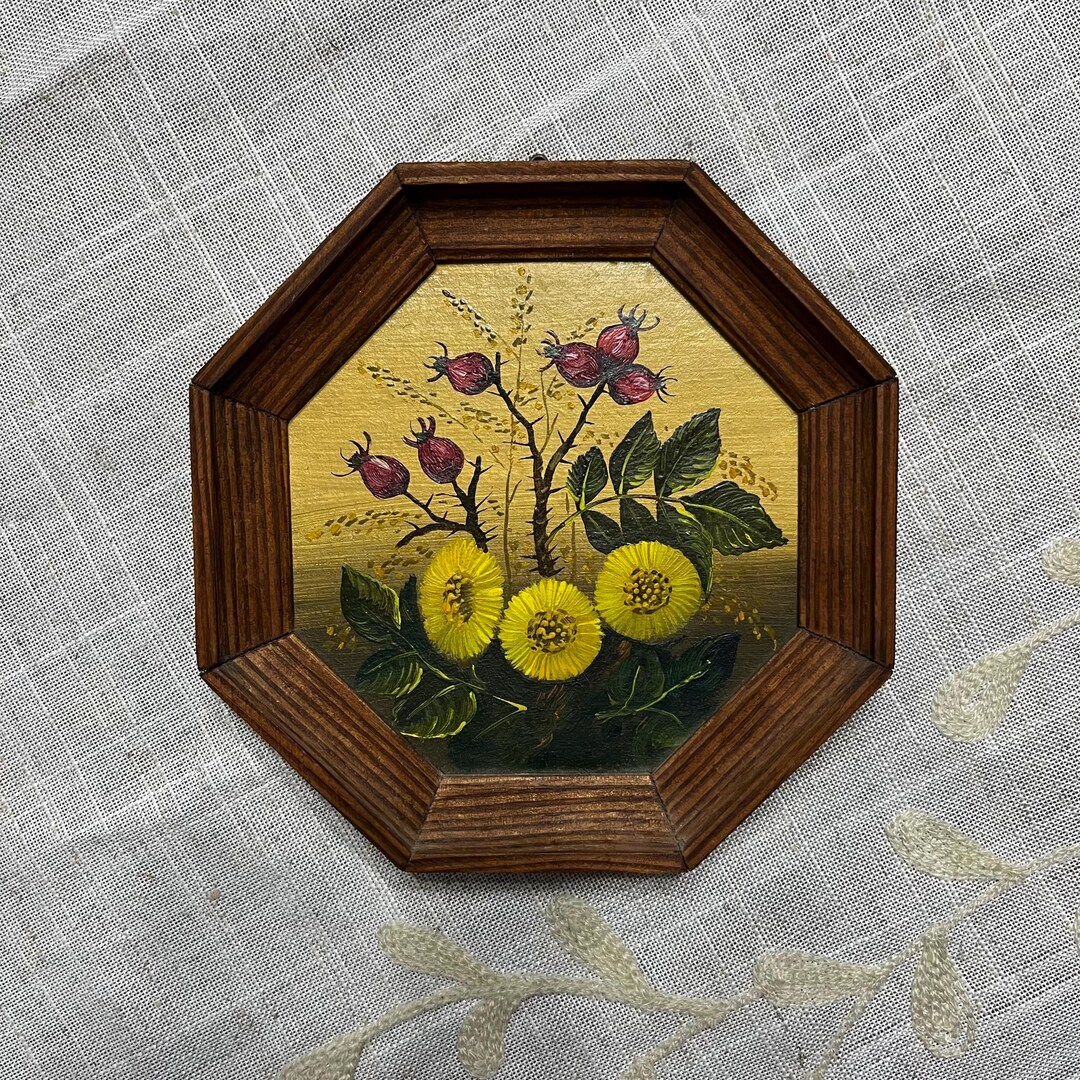 Vintage Polish Folk Art, Painting From Krakow, Poland, Cottagecore Mini ...