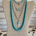 Turquoise Lightning Bolt Necklace, Thunder Strike Necklace, Western ...
