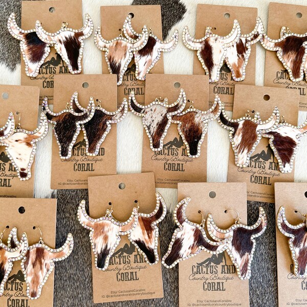 Cowhide Earrings - Etsy Australia