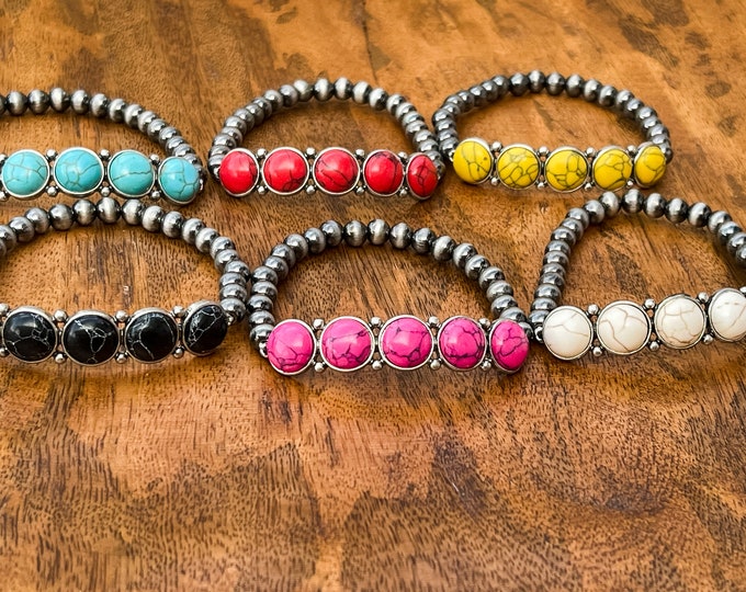 Navajo Pearl and Natural Stone Bracelet, Western Jewelry, Western Bracelet, Southwestern ...