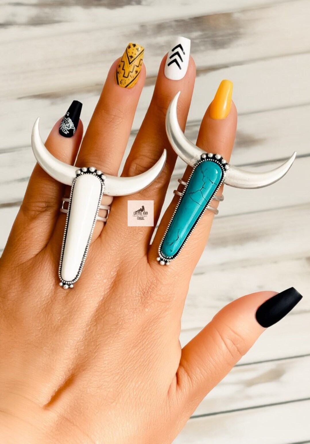 Longhorn Steer Cow Head Cuff Ring, Western Ring, Western Jewelry ...