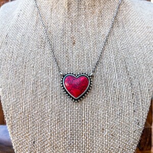 Western Heart Pendant Necklace| Natural Stone Charm | Western Jewelry ...