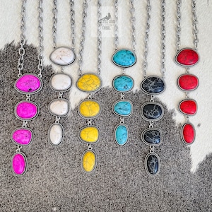 Western Y Natural Stone Necklace, Western Jewelry, Southwestern Santa ...