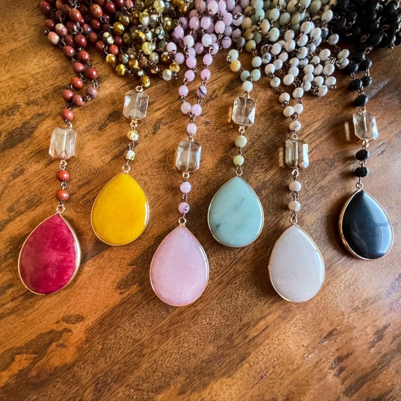 Long Beaded Necklace - Etsy